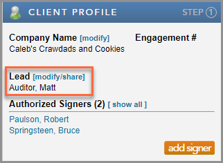 How do I change the Lead Auditor on a client?