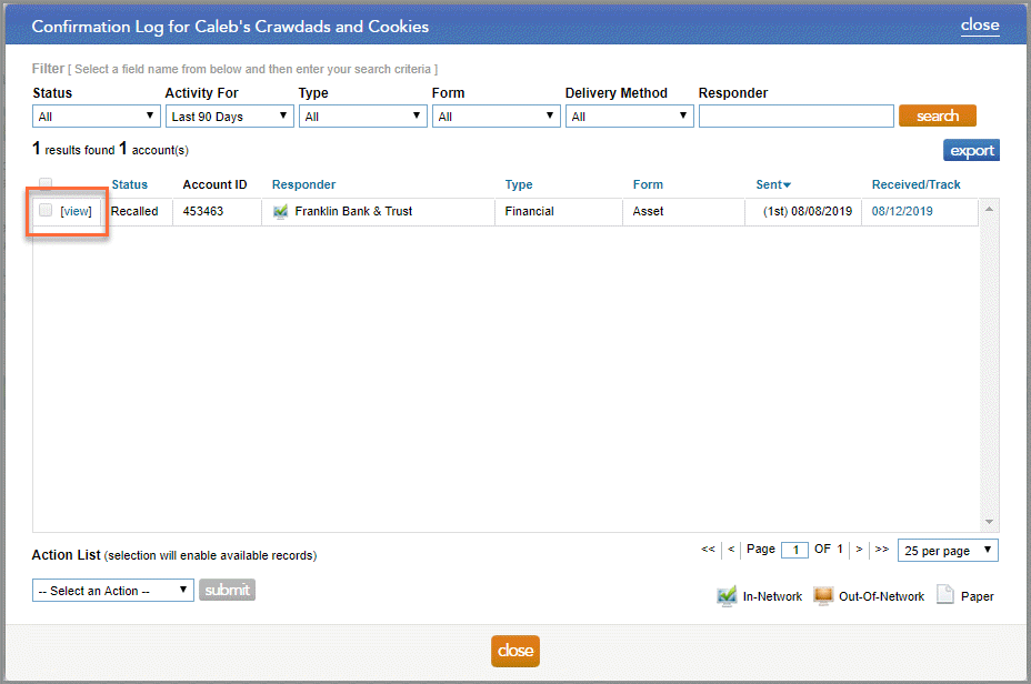 How do I review a submitted confirmation?