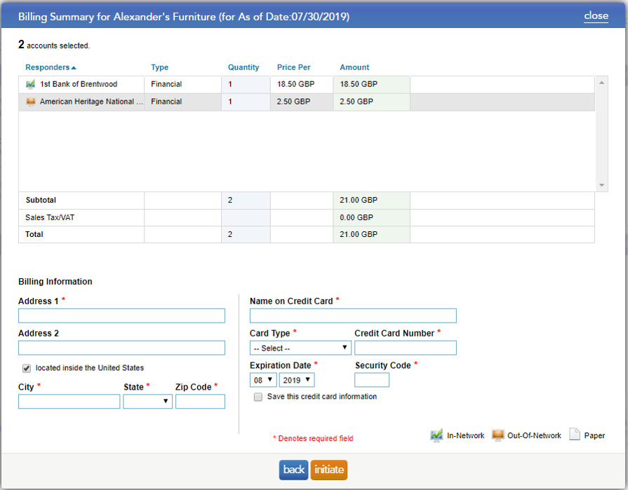 Step 4 - Initiating Confirmations
