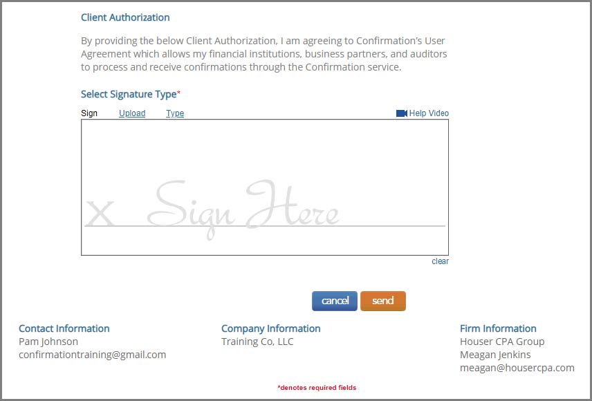 Client Signers Client Interface Instructions