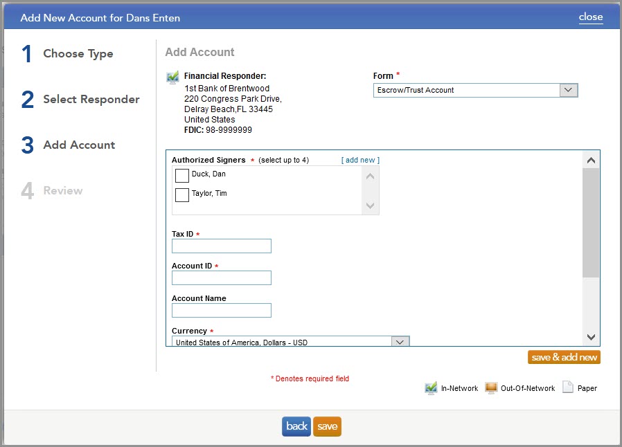 What is an Escrow/Trust Account form?