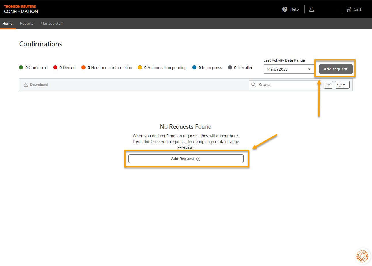 Send a Verification of Deposit request