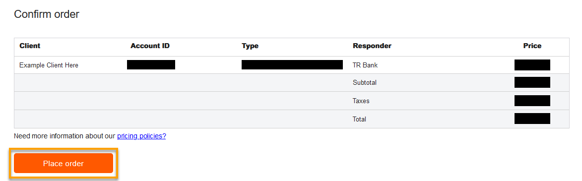 Send a Verification of Deposit request