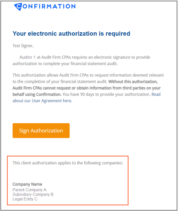 Client Authorization for Multiple Legal Entities