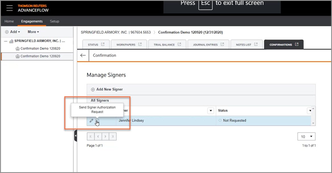 Using Confirmation with AdvanceFlow