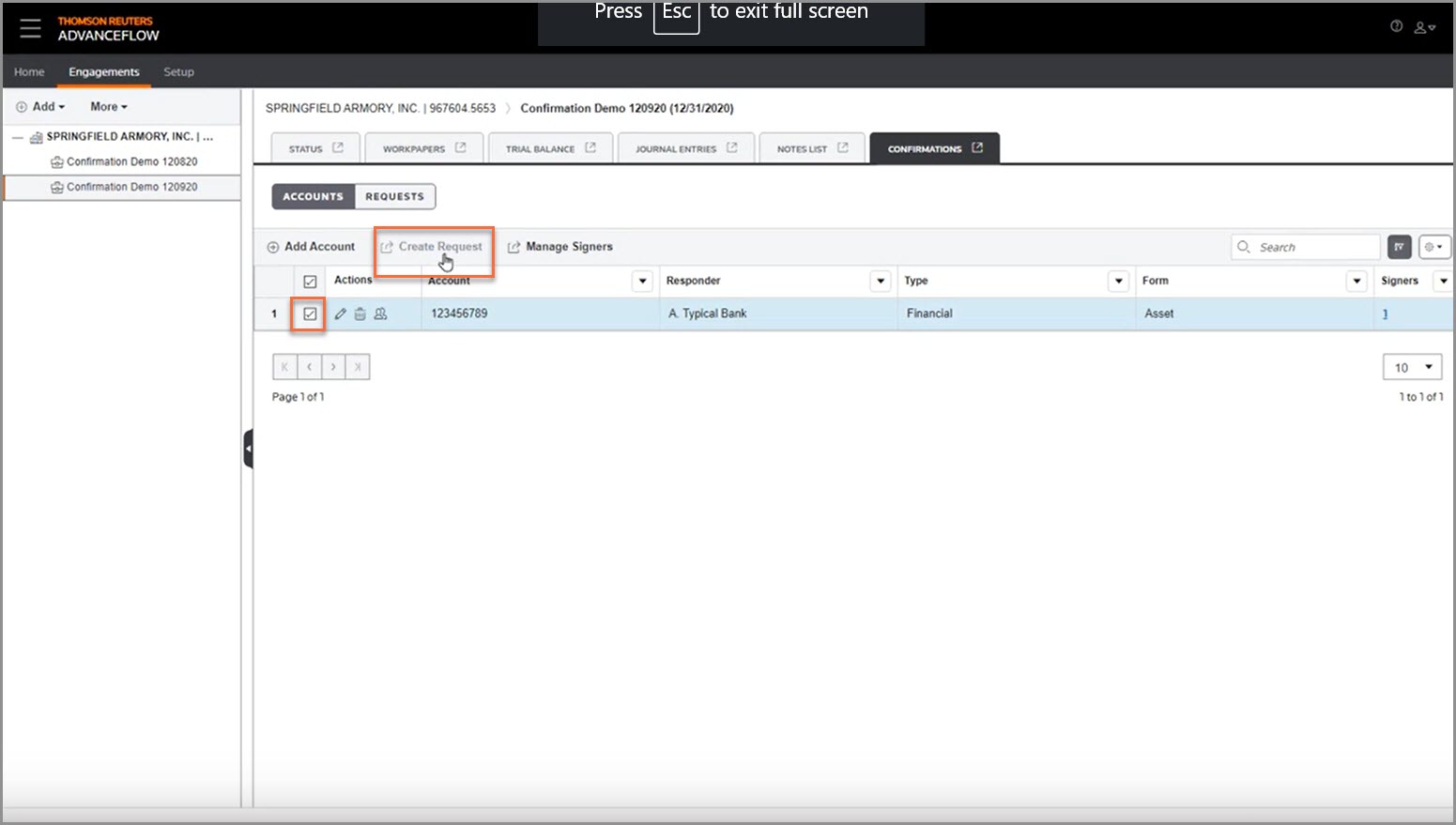 Using Confirmation with AdvanceFlow