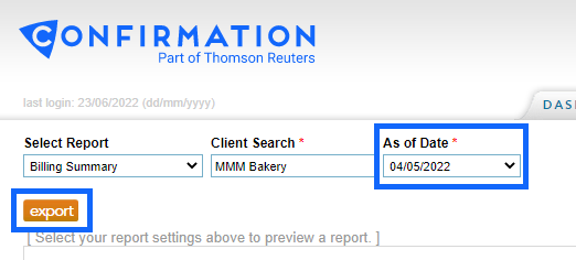 How do I generate/print an invoice of confirmation charges?