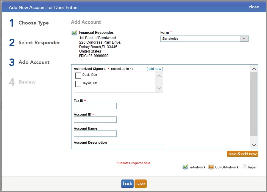 What is a Signatories form?