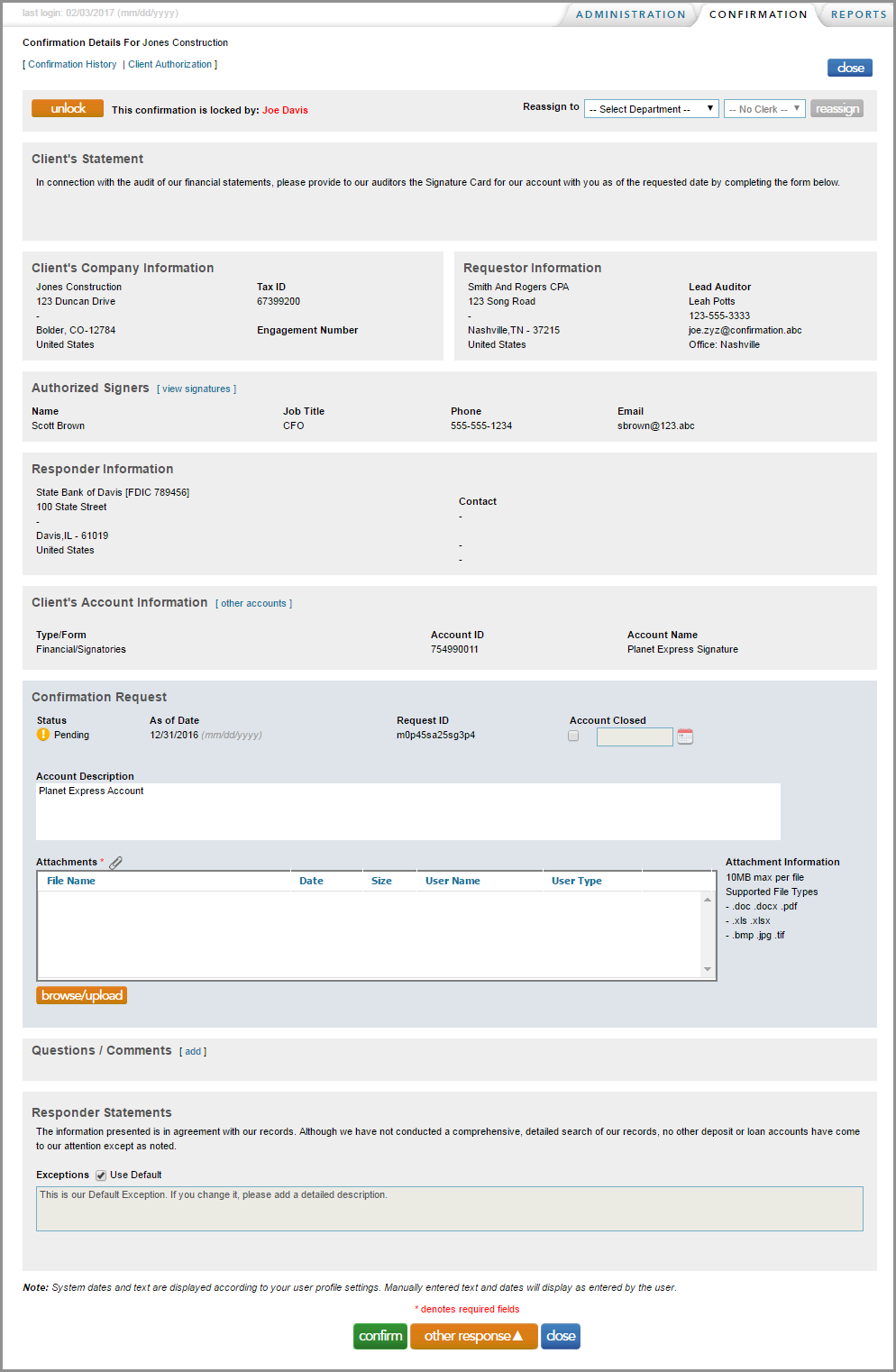 What is a Signatories form?