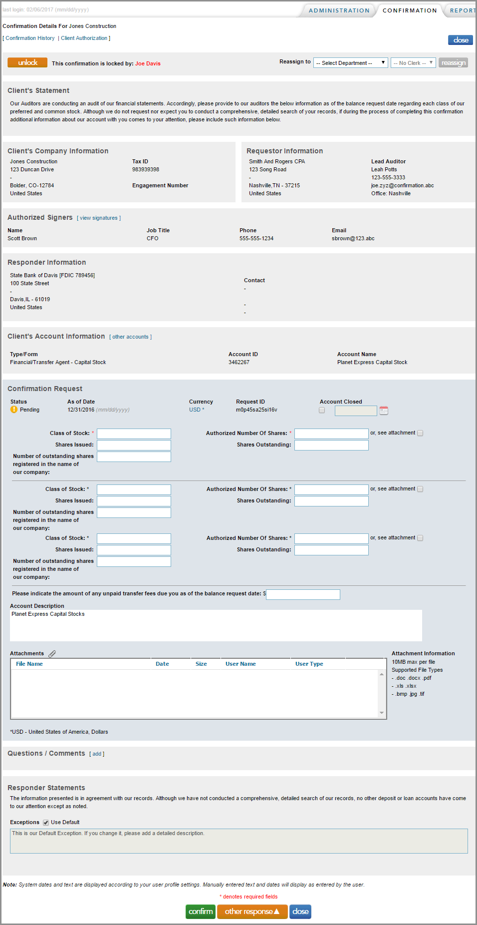 What is a Transfer Agent - Capital Stock form?