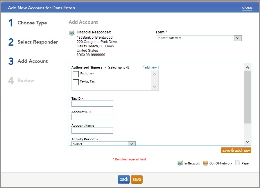 What is a Cutoff Statement form?