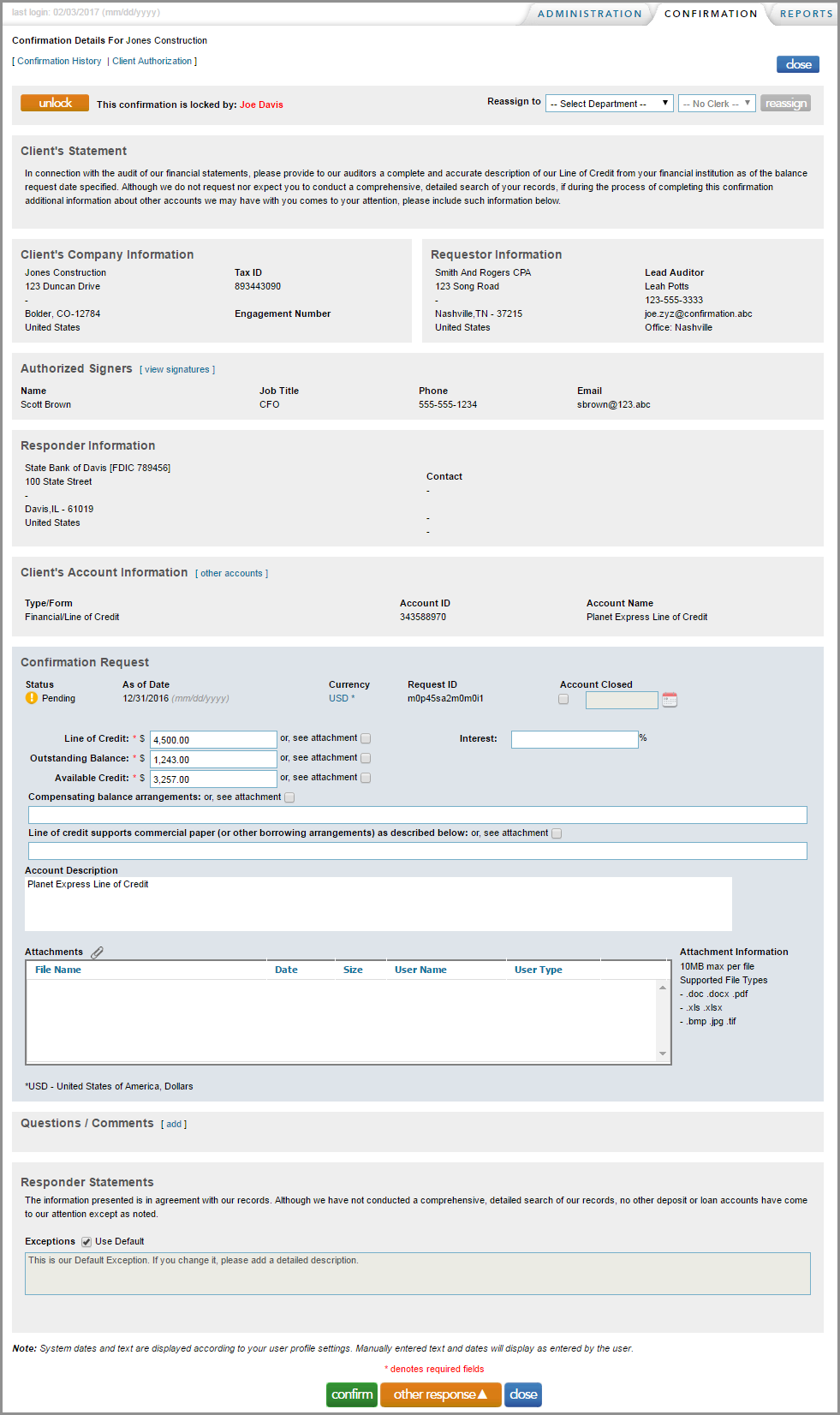 What is a Line of Credit form?