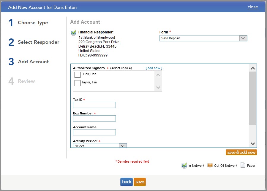 What is a Safe Deposit form?