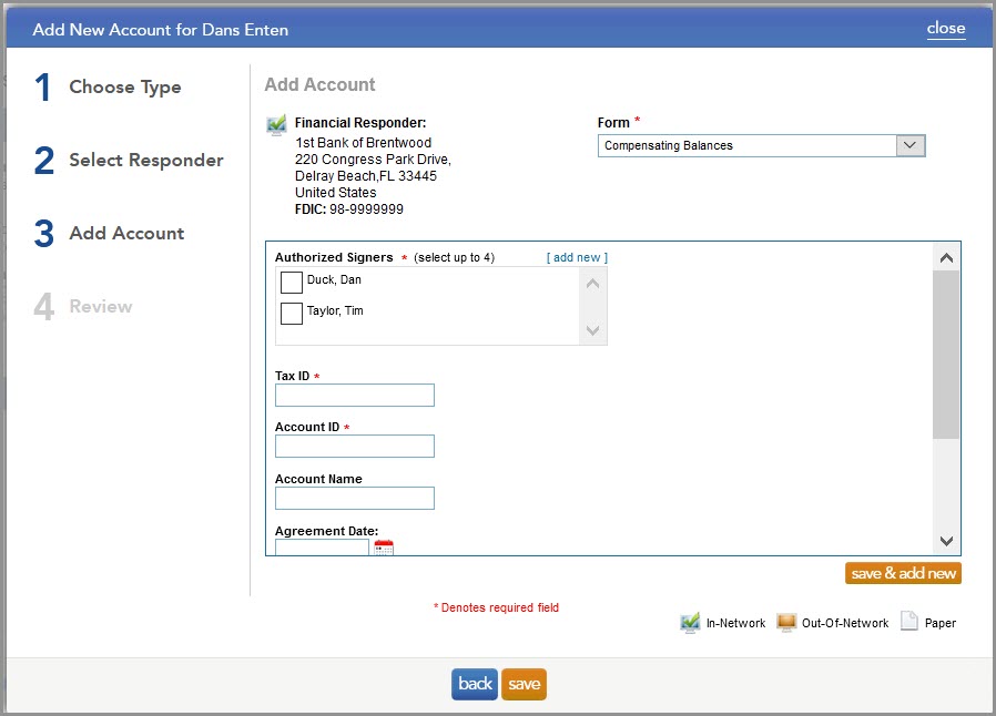 What is a Compensating Balances form?