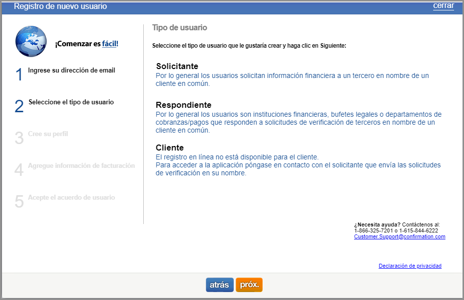 Cómo registrarse en Confirmation