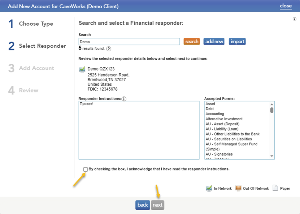 Step 2 - Adding Client Accounts
