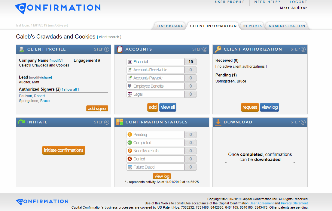 Step 4 - Initiating Confirmations