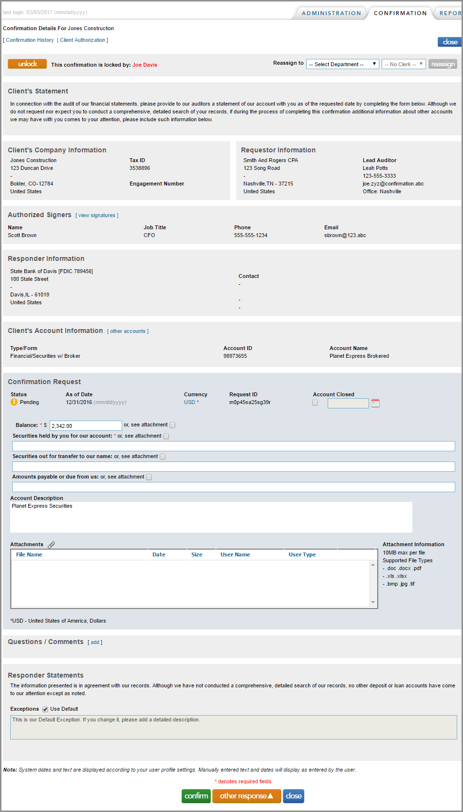 What is a Securities w/Broker form?