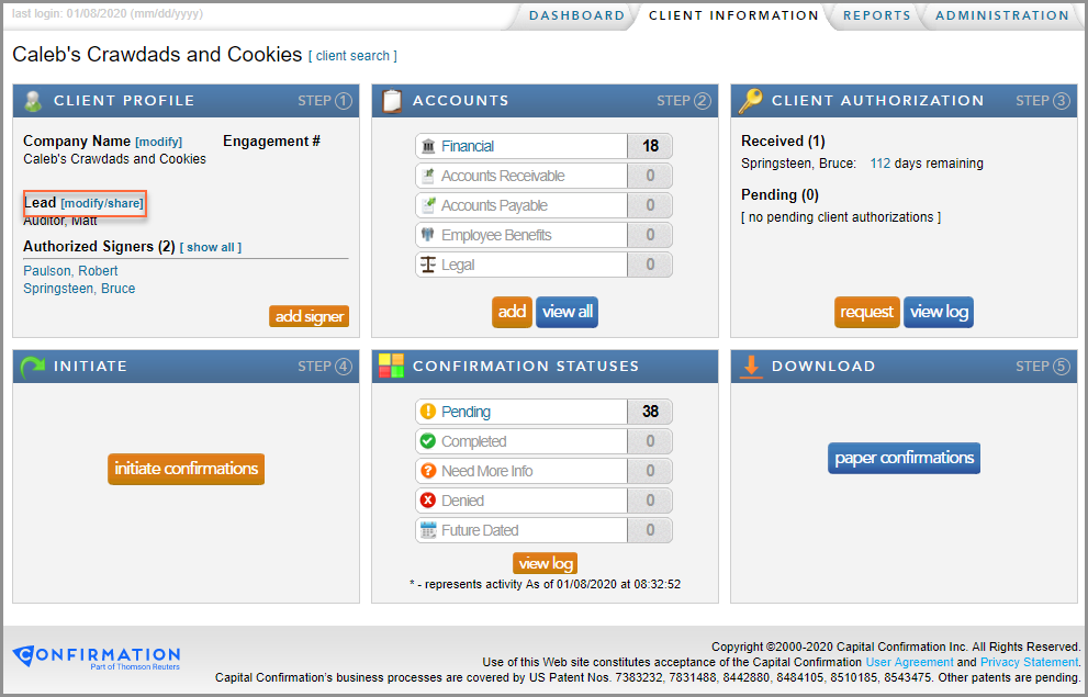 How do I share a client account with another auditor in my firm?
